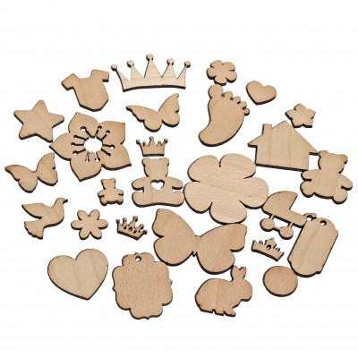 Figurina Cerc - Disc Lemn Blank - 40x40 mm