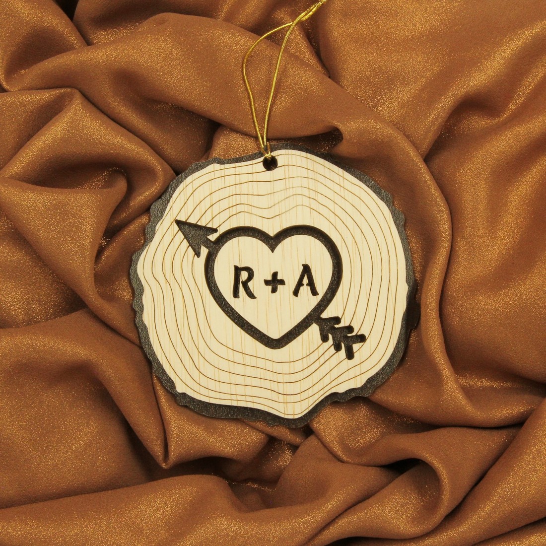 Ornament Brad Lemn si MDF - Cuplu- Personalizat
