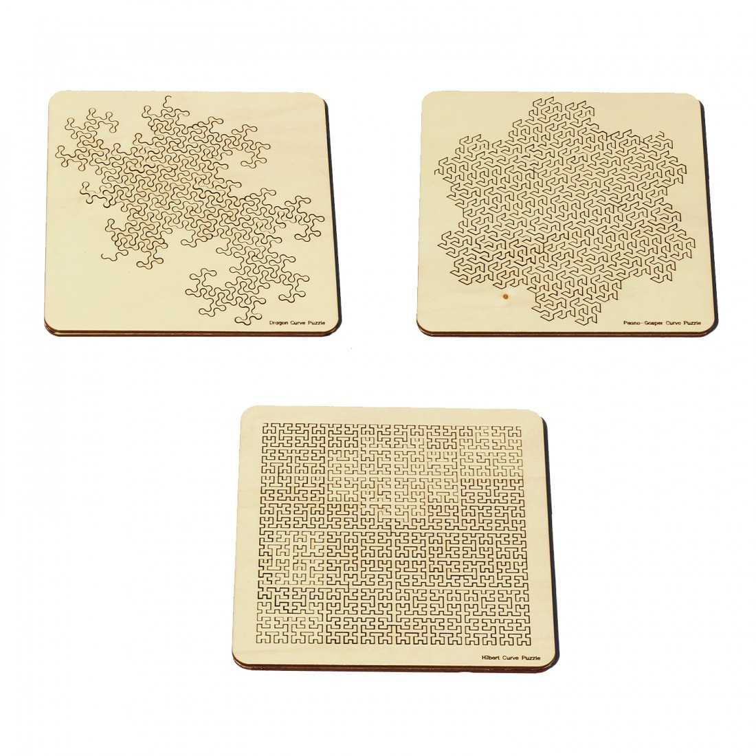 Set Fractal Puzzle - Dragon Curve - Peano Gosper Curve - Hilbert Curve ...